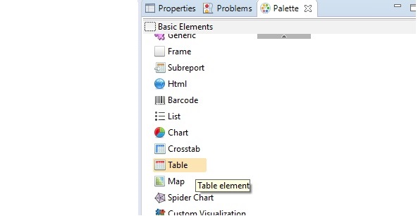 .. component in Jaspersoft Studio