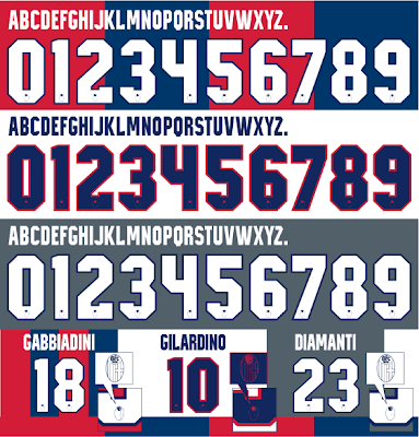 Football teams shirt and kits fan: Bologna 2012-13 Macron Font