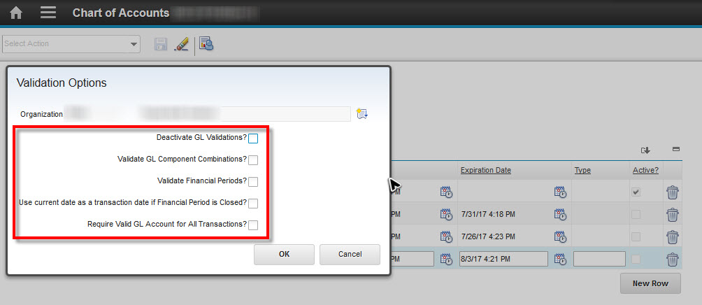 Maximo Blog: GL account validation configuration