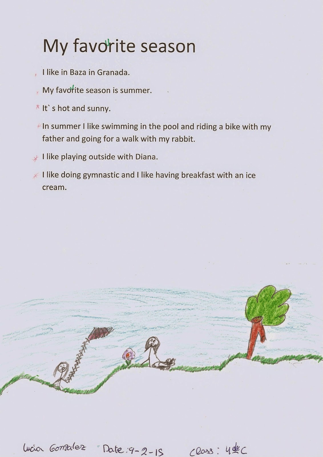 I love English: MY FAVOURITE SEASON 4th Primary