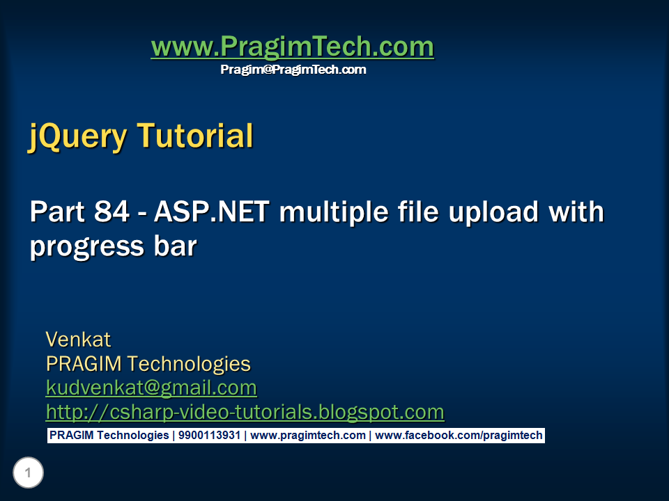 Sql Server Net And C Video Tutorial Multiple File Upload With Progress Bar