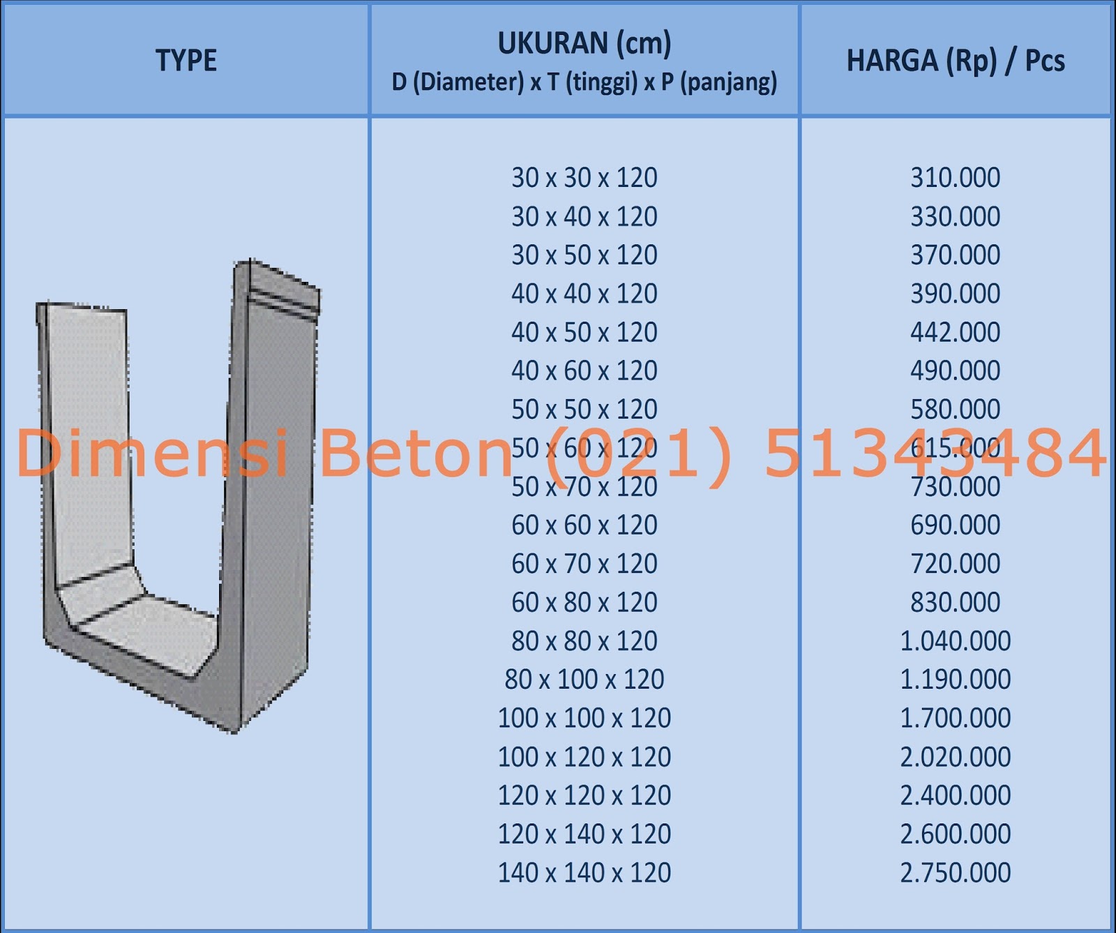 Harga Uditch Precast Beton 2016 | harga jual paving block DIMENSI BETON