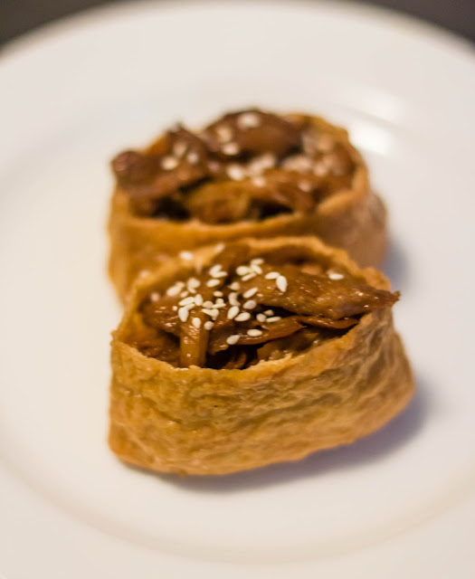 Vegan Inari Sushi with Teriyaki “Duck” - Fongolicious