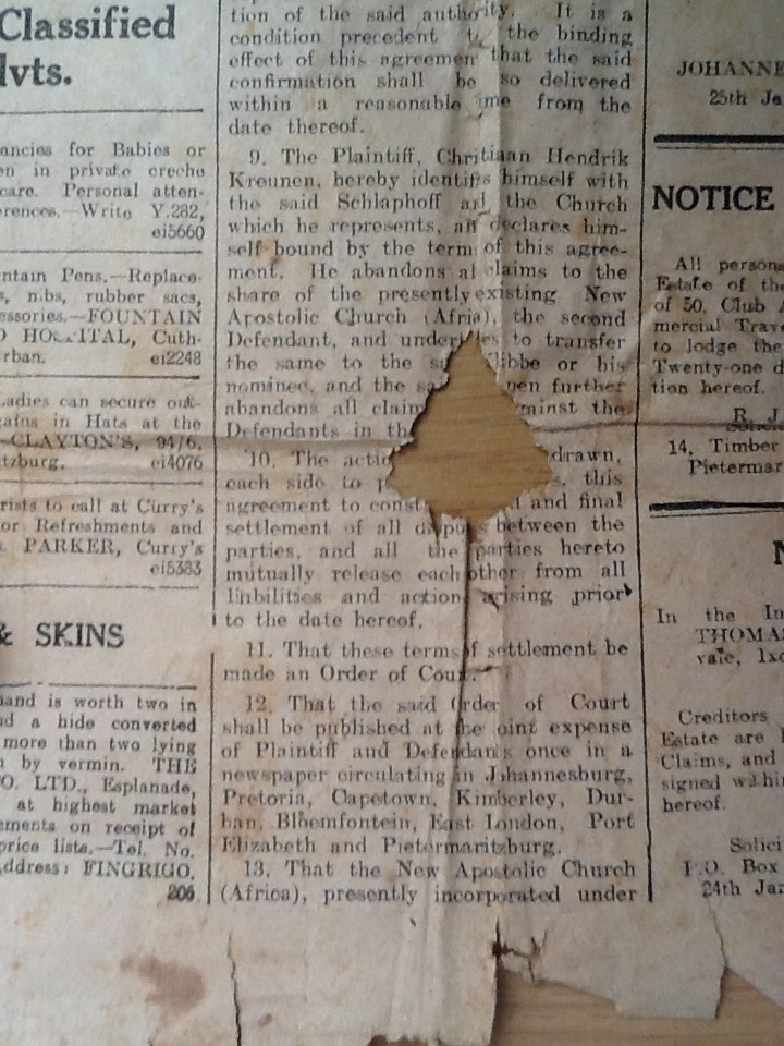 Old Apostolic Church Revealed History Court Case In Newspaper 28 1 1927