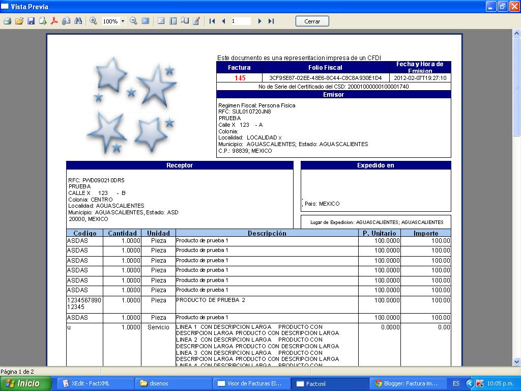 Factura impresa desde XML: Impresion de facturas electronicas desde ...