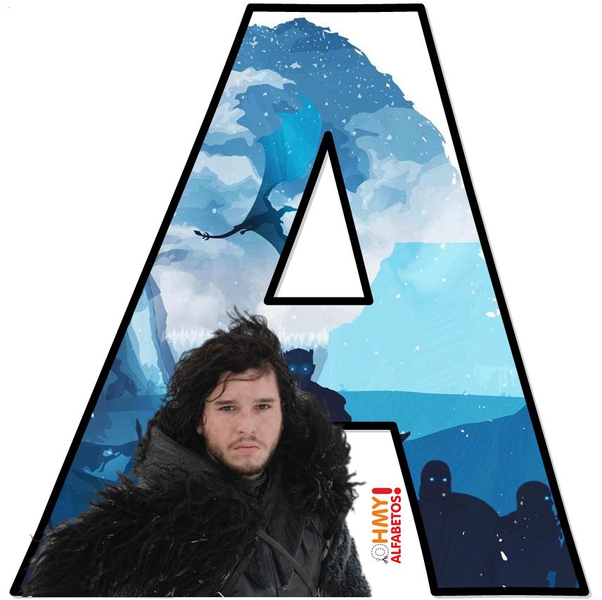 Abecedario GoT Jon Snow. GoT Jon Snow Alphabet. - Oh my Alfabetos!