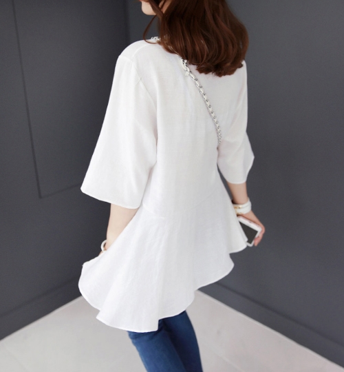 [Miamasvin] Side Slit Flared Blouse | KSTYLICK - Latest Korean Fashion ...
