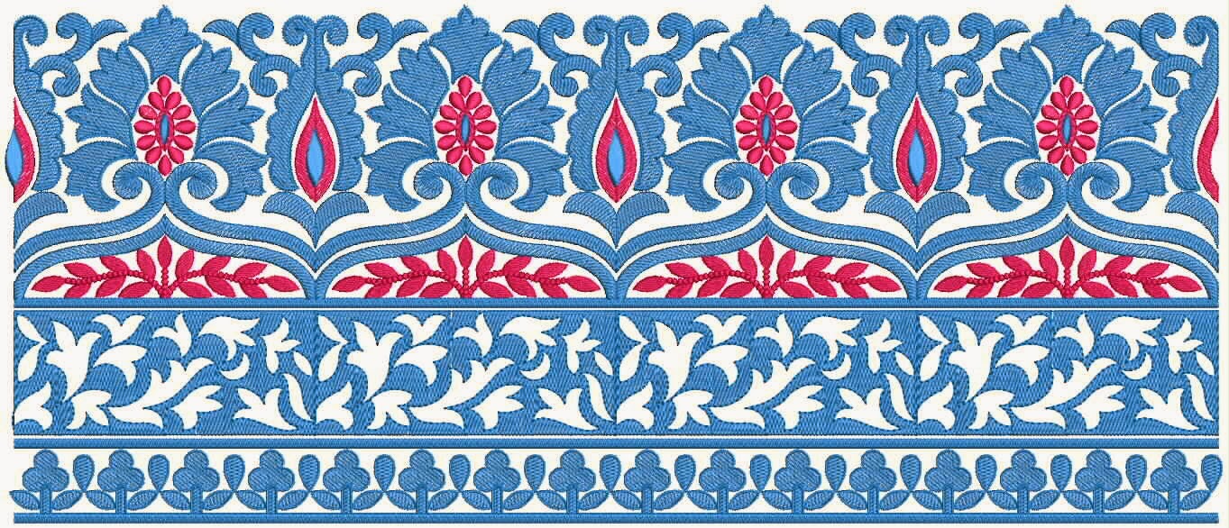 EmbDesignTube: Indian Colorful Lace Border Designs Collection