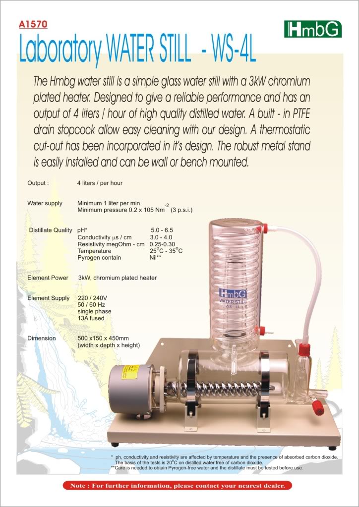 MD SUPPORT MARKETING: A1570 - LABORATORY WATER STILL - WS-4L