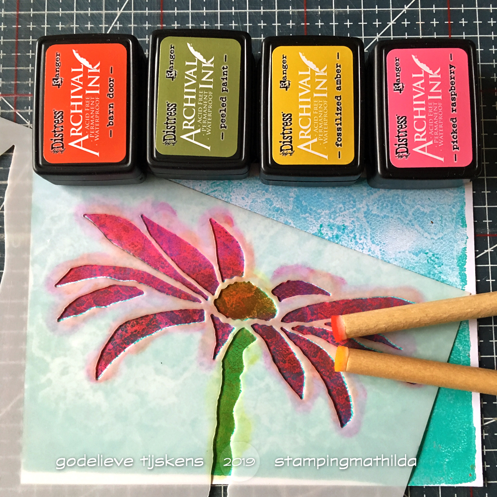 StampingMathilda: Dream - Stencils on a Gel Print