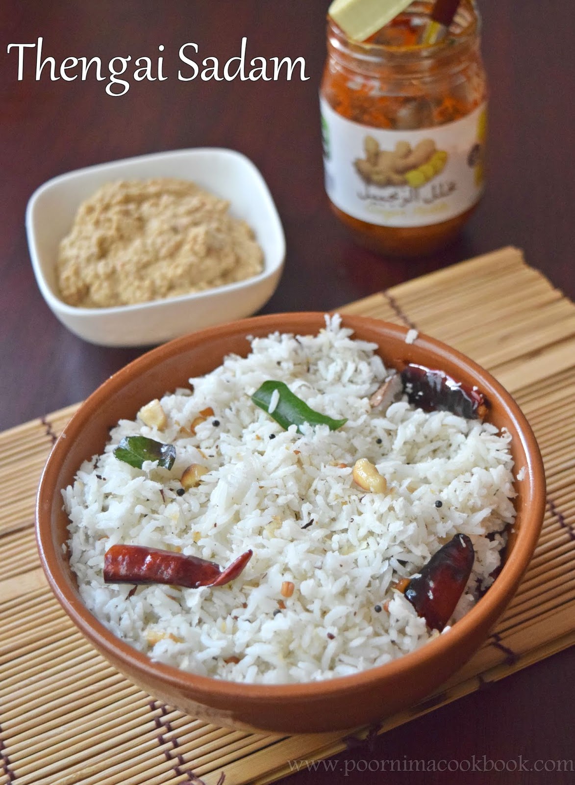 Poornima's Cook Book: Coconut Rice / Thengai Sadam
