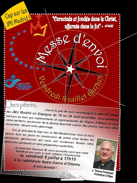 The Journey of a Bishop: Ce soir, Messe d'envoi JMJ - This Evening 5:15 ...