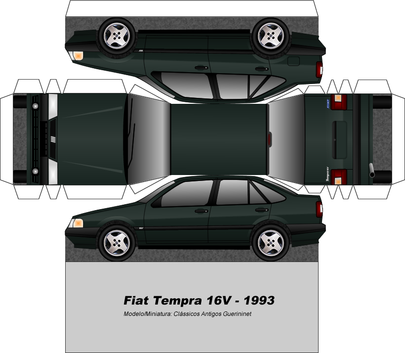 SP. Papel Modelismo: PaperCraft - FIAT Tempra 16V - 1993
