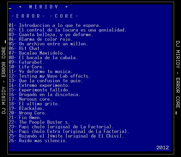 KREATEN: Dj Miridy - Error Core (2012)