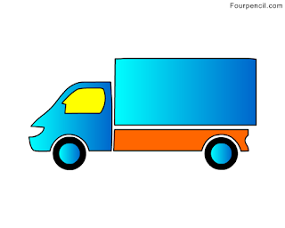 FourPencil: How to draw a Lorry for kids - step by step