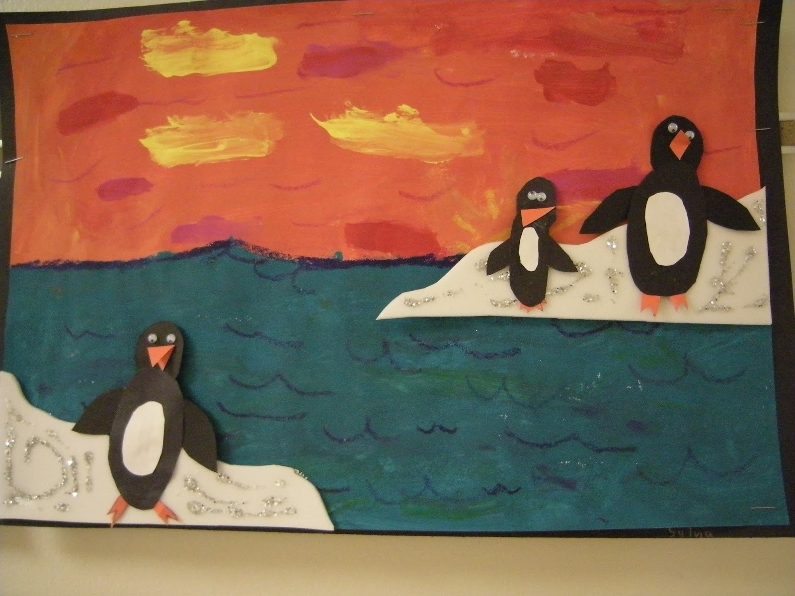 Artolazzi: Penguin Collage (with warm/cool background)