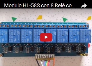 Aspettando il bus: Modulo HL-58S con 8 relè, controllato da Arduino UNO R3