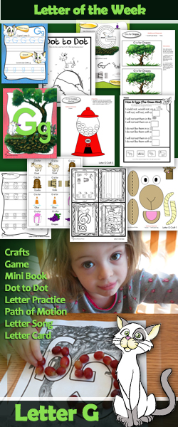 Glimmercat Education: Letter of the Week Packet for G