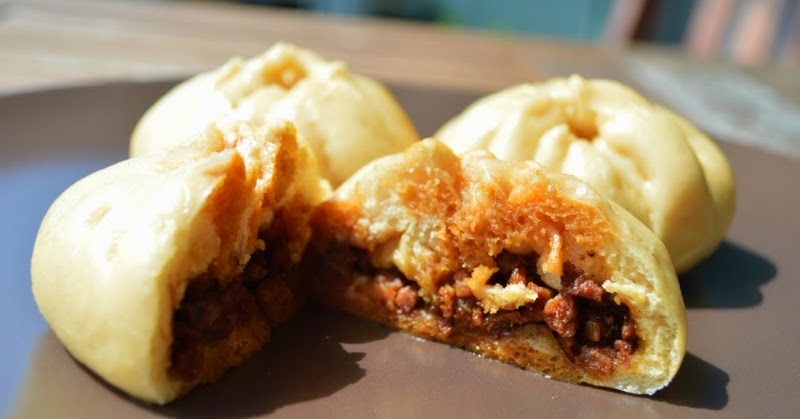 Mute Food: Panes chinos al vapor (pan baozi) rellenos de soja agridulce ...