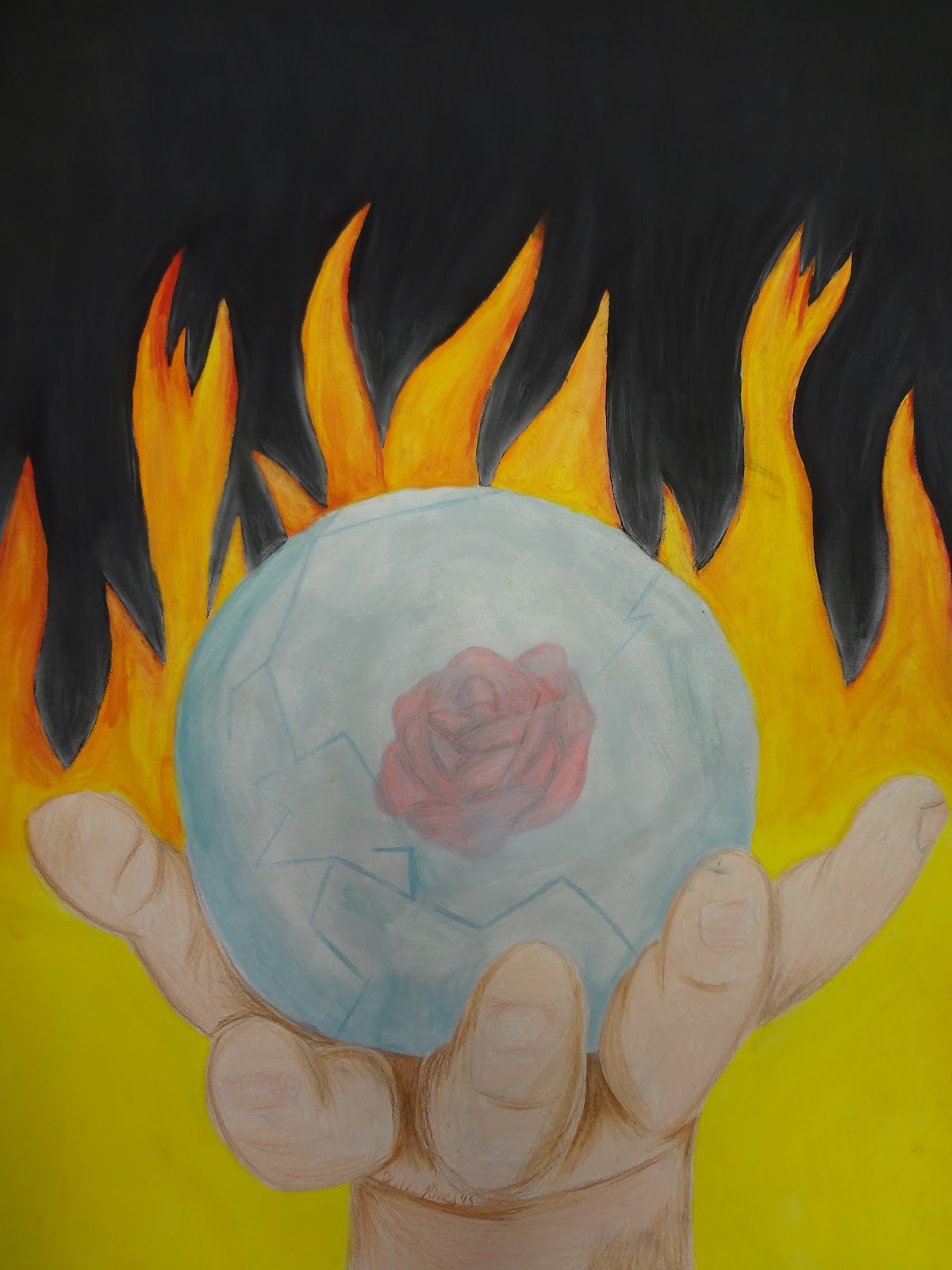 Sharpies, paint, and paper! Oh my!: High School Handscapes