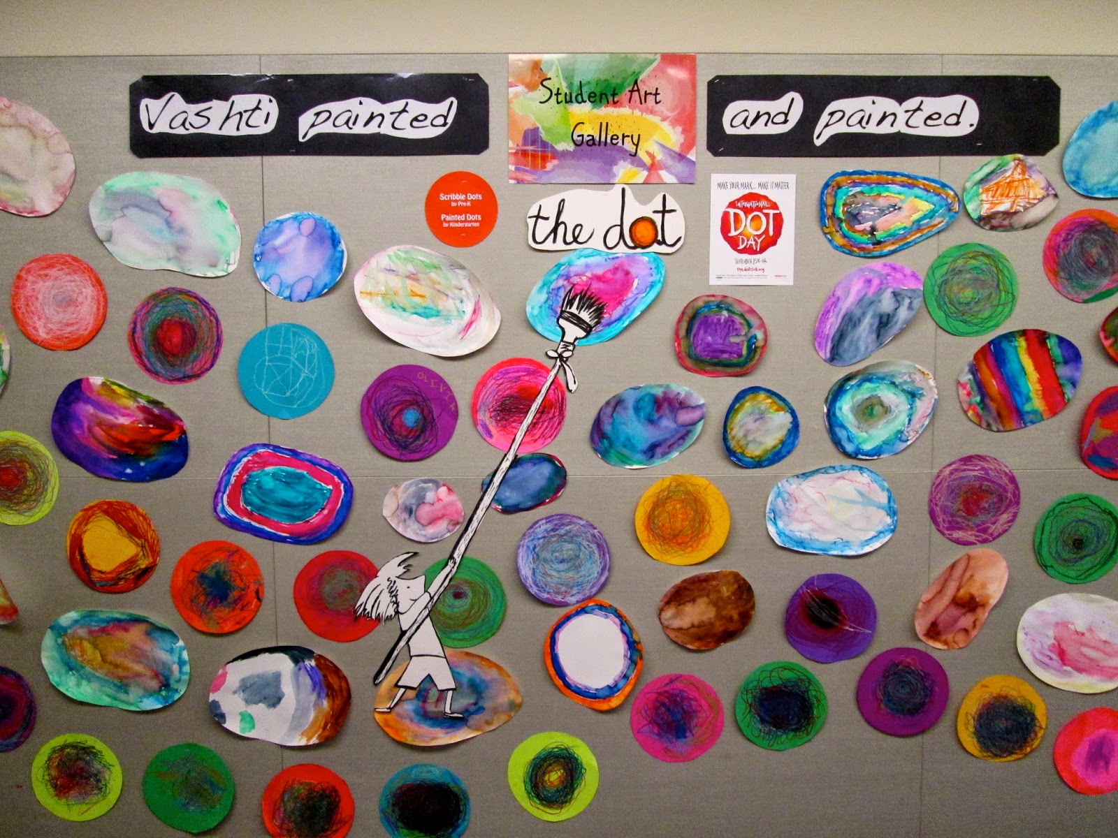 Lower School Art at Kinkaid: International Dot Day Displays
