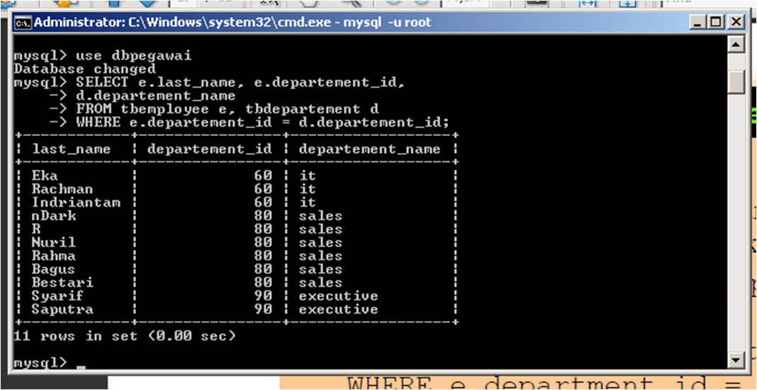 SQL : Contoh Perintah SQL ~ My Life for My Live