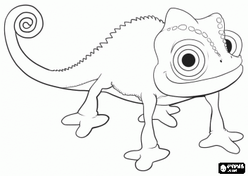 Tangled Coloring Pages Pascal - Rapunzel