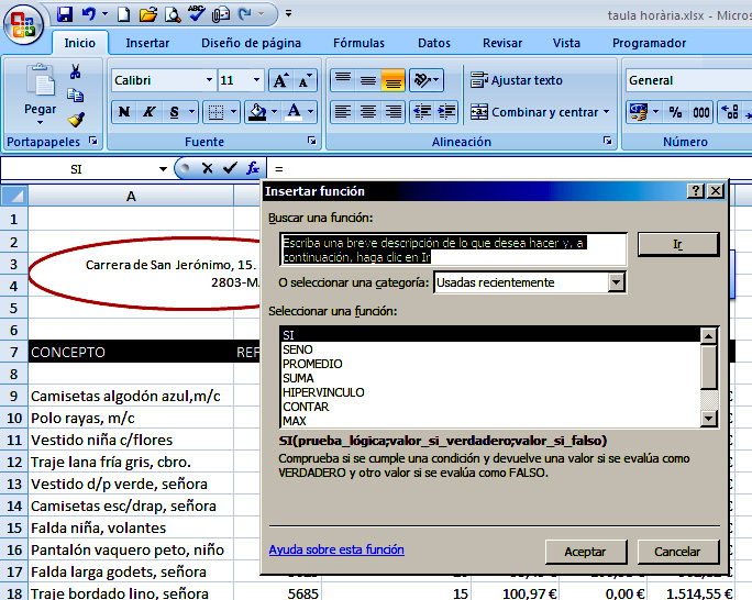 Martaexcel.: Función si condicional