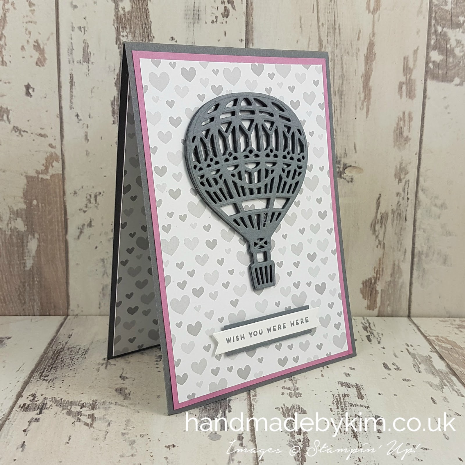 Wish you were here handmade card - using Up & Away Thinlits Dies by Stampin' Up! | Kim Price ...