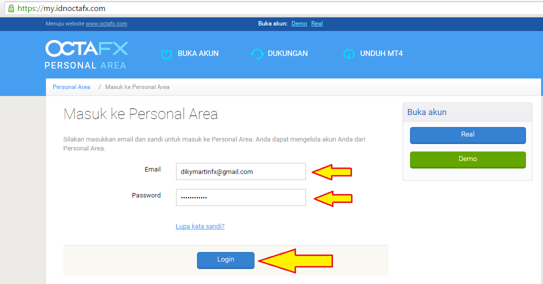 Verifikasi Akun Octafx - OCTAFX