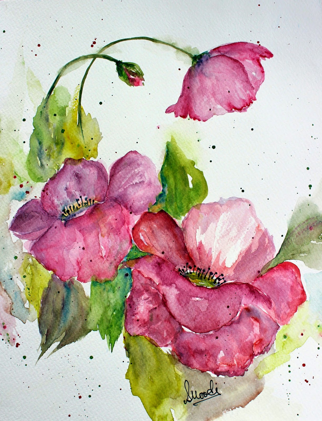 blooming, blooms, painting, print, poster, flowers, bold, beautiful ...