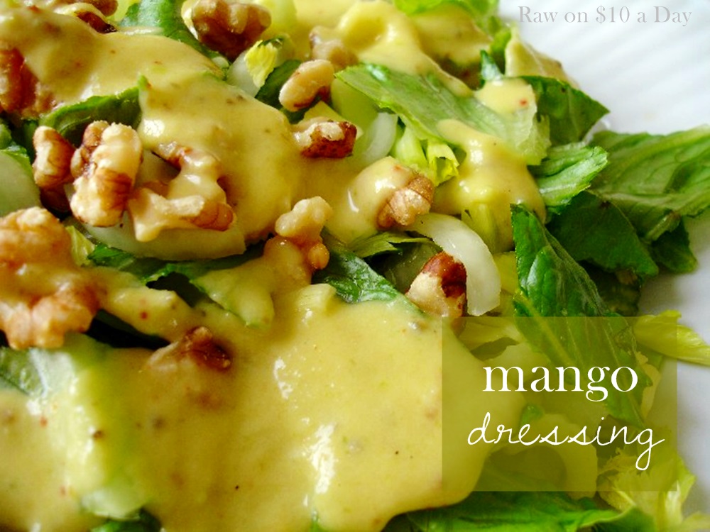 Green Salad with Mango Dressing ~ Raw Food Recipe | Planted365