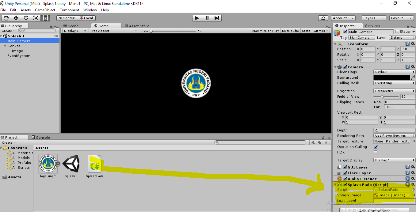 Tutorial Splash Screen Unity