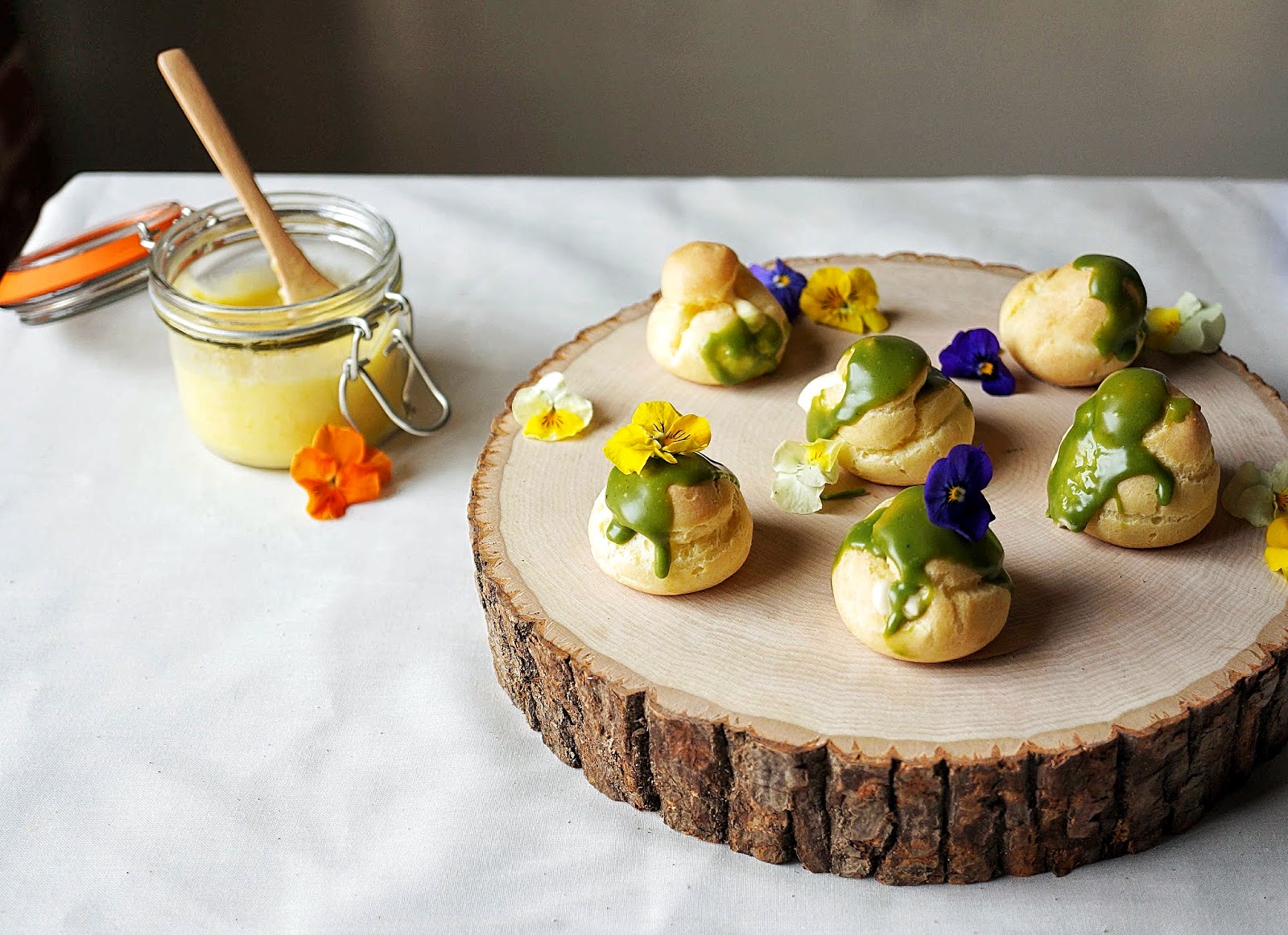 Miss Hangrypants: Lemon Curd Creme Puffs with Matcha White Chocolate ...