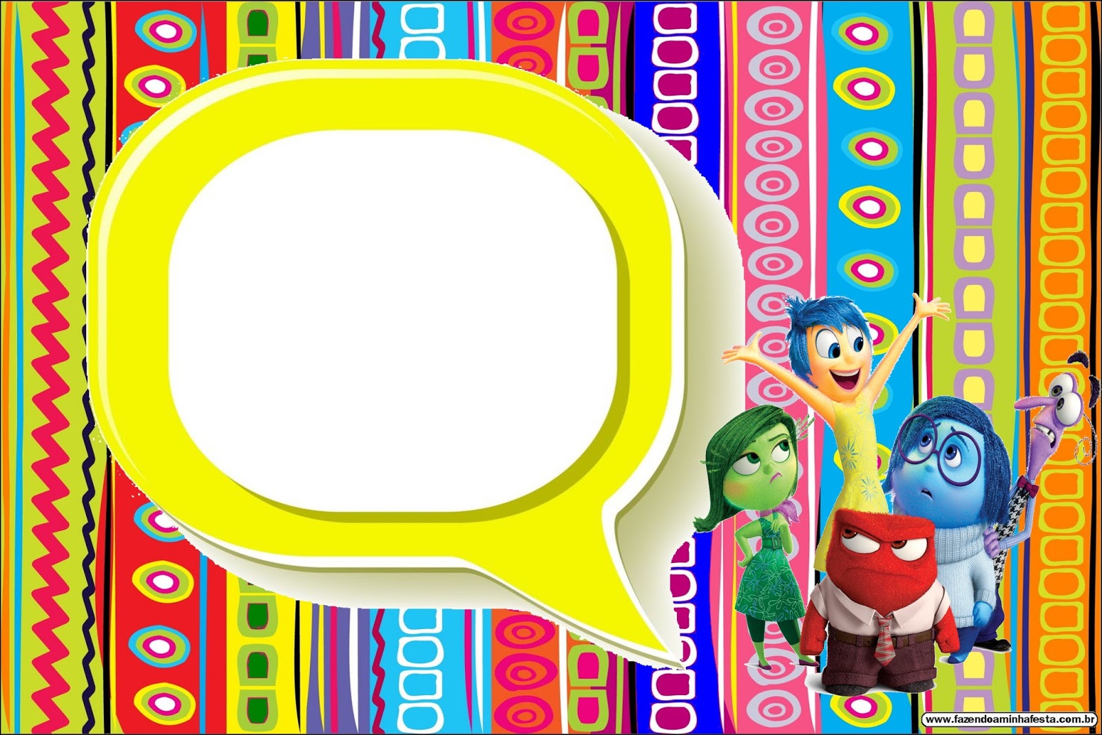 Birthday of Inside Out Party: Free Printable Invitations. - Oh My ...