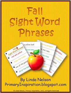 Classroom Freebies Too: Improve Fluency with Fall Phrase Cards