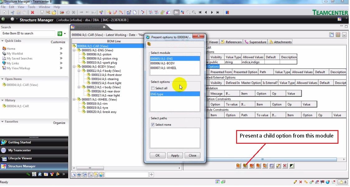 PlmTeamcenter: Variant Management BOM in Teamcenter