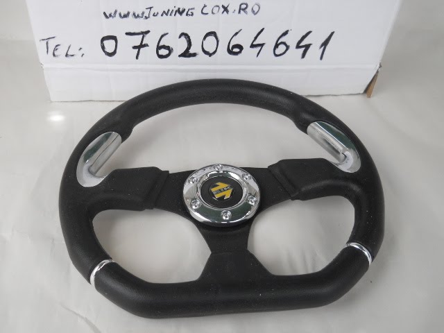 TUNINGCOX: volan sport rotund si tesit de culoare negreu universal