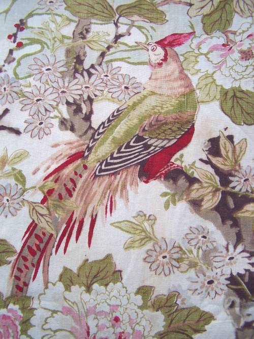 THE ANTIQUE LINEN CUPBOARD: French fabrics - pink roses, peonies & birds