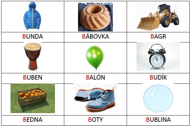 Naše třída: Slova začínající na B, M, L