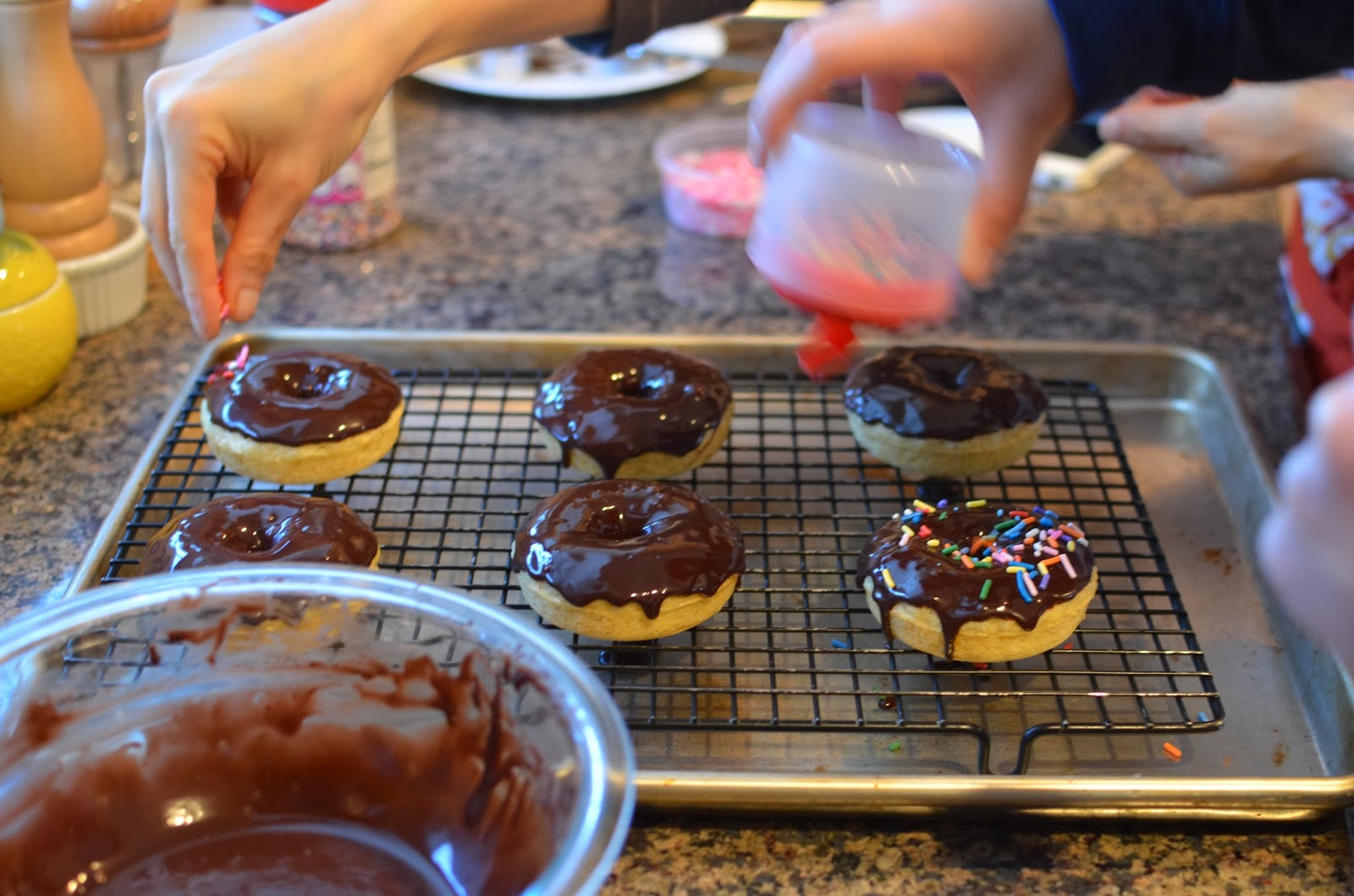 Playing with Flour: Donuts with my dumpling (on a snow day)