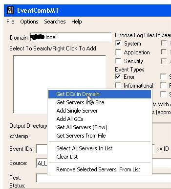 Gonsystem: Visor de Sucesos - Eventos. EventcombMT