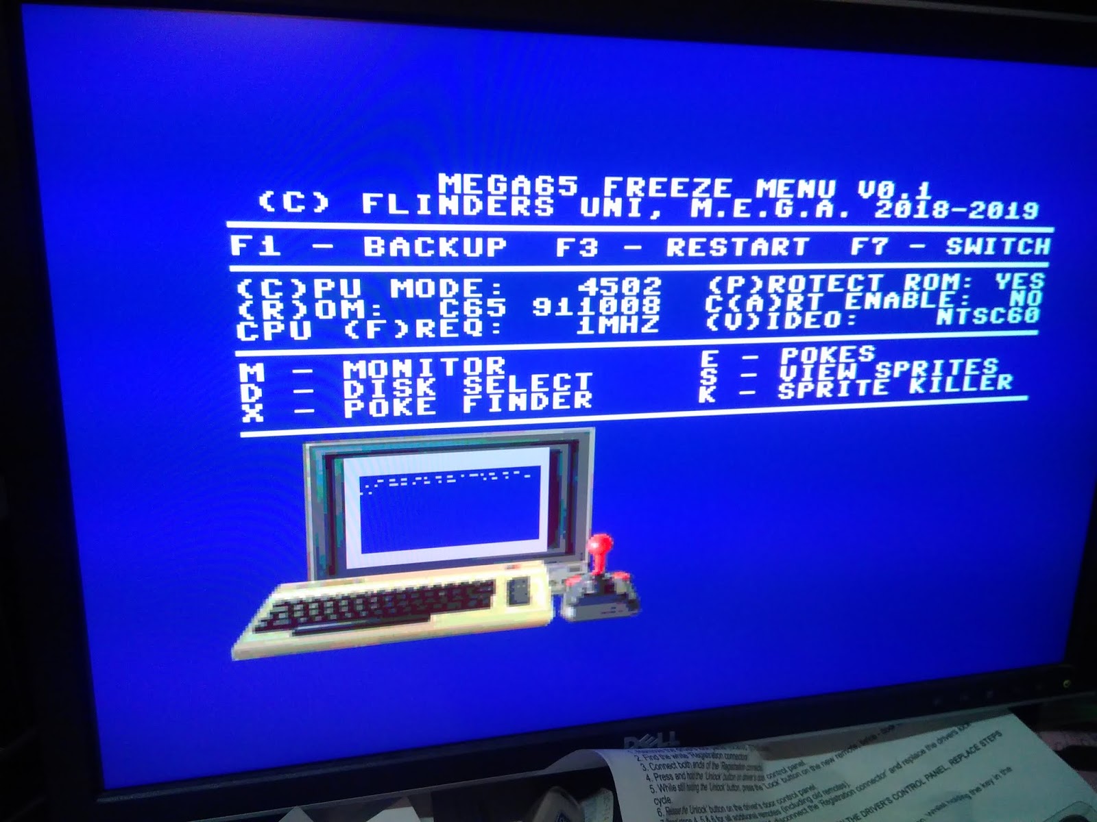 Making a C64/C65 compatible computer: Livening CPU speed, video mode and monitor in freeze menu