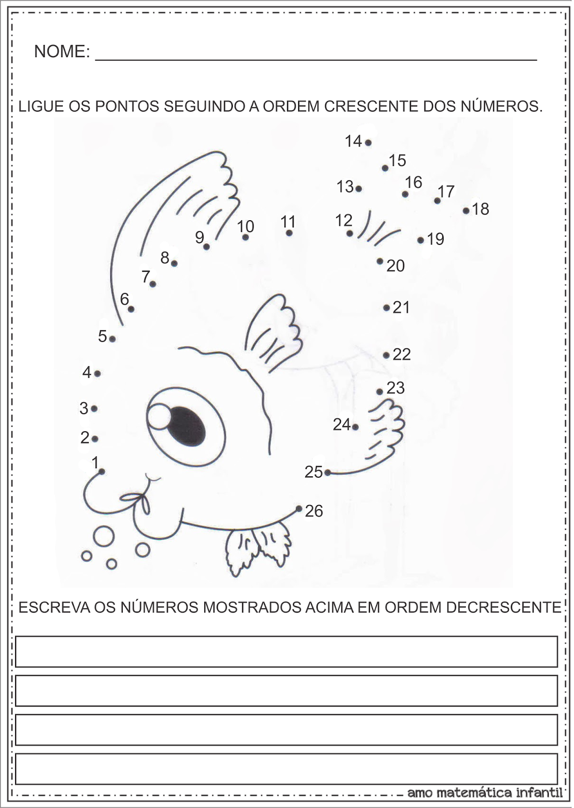 Ordem Crescente e Decrescente Liga Pontos Atividades