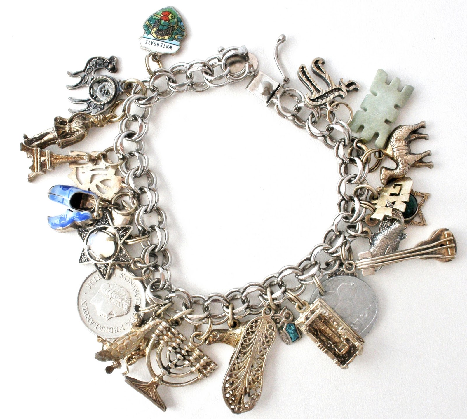 The Jewelry Lady's Store: Vintage Sterling Silver Charm Bracelet with ...