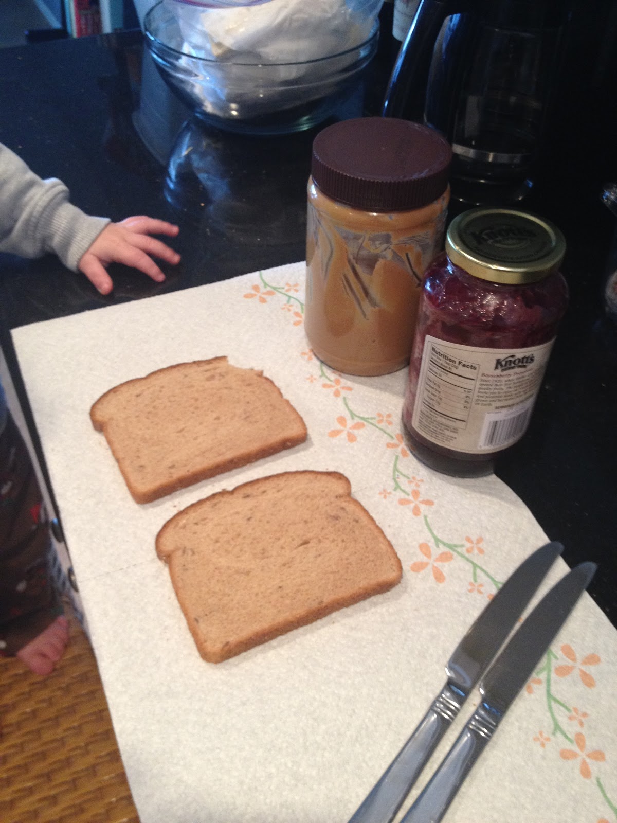 quote the mrs.: cooking with a toddler: PB and Js!