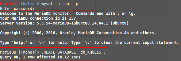 CREATE DATABASE WITH SQL COMMAND ~ Infoku17