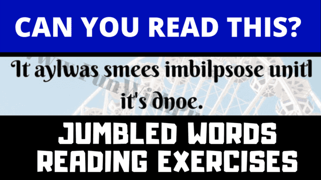 Jumbled Words Reading Exercises to Train your Brain