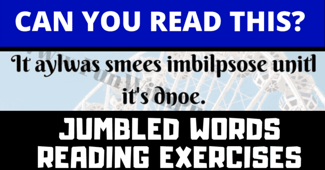 Jumbled Words Reading Exercises to Train your Brain