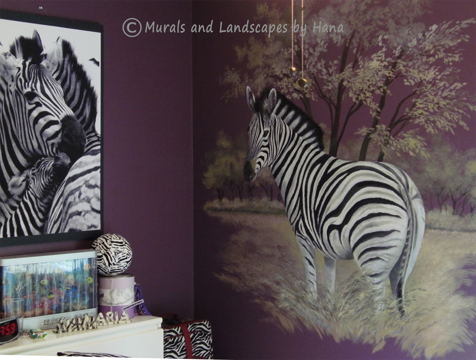 Murals and Landscapes by Hana: Zebra in the Wild Mural